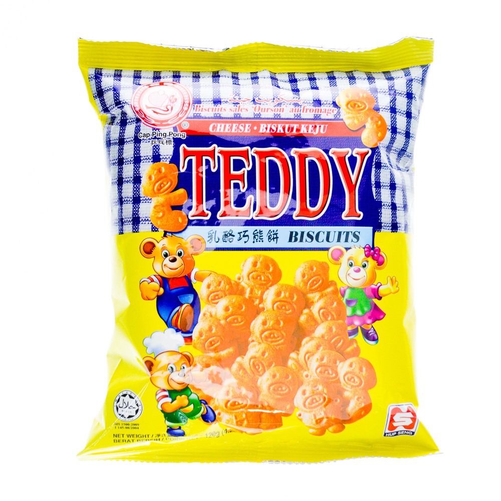 Hup Seng Teddy Biscuit ~Chocolate ~Taddy Cheese, ~Flying Fish (120g ...