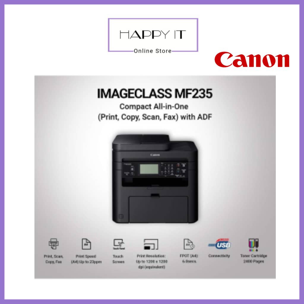 Canon Imageclass MF235 All-In-One Mono Laser Printer (Print Copy Scan ...