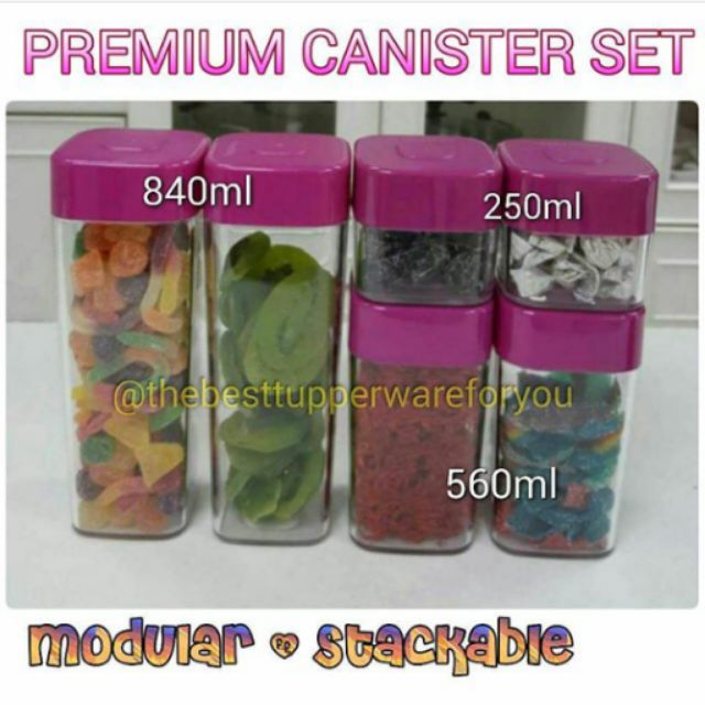 [840ML ONLY 1 PC OFFER] TUPPERWARE LEVEL PREMIUM CANISTER COOKIES SET ...