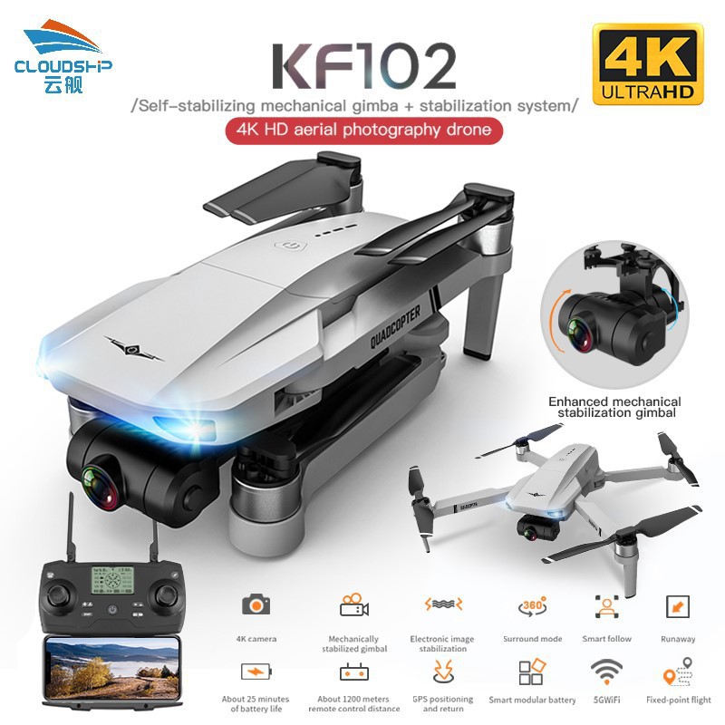 Kf102 gps drone 6k hd gimble camera brushless motor rc quadcopter 1200m ...
