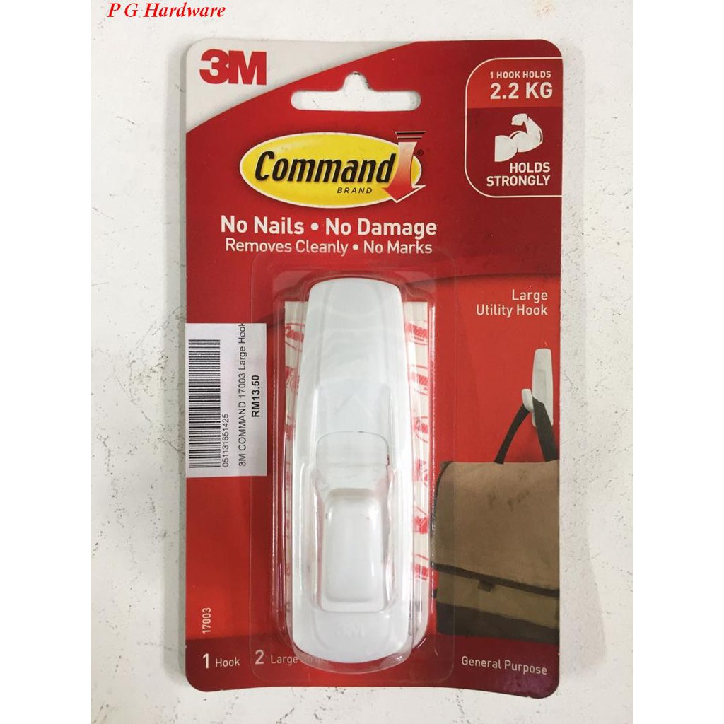 3M Command 17003 Large Utility Hook ( 2.2kg ) | Shopee Malaysia