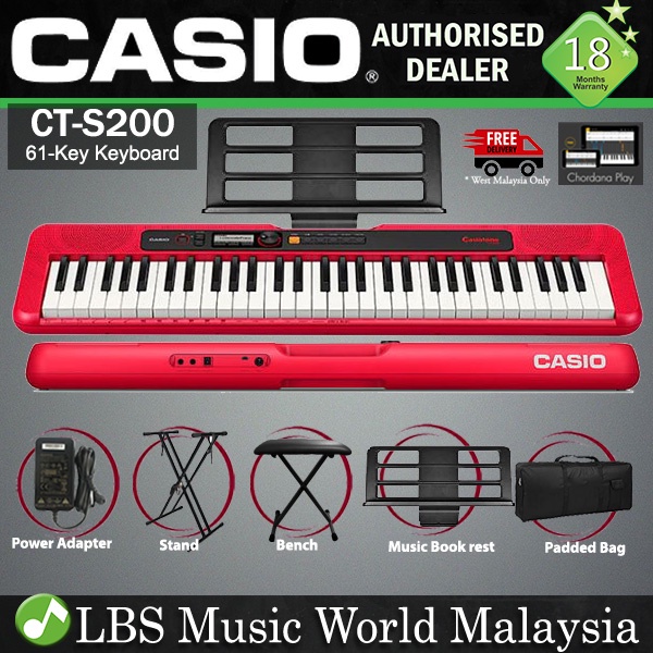 Casio CT-S200 61 Key Casiotone Electric Keyboard Full Package Music ...