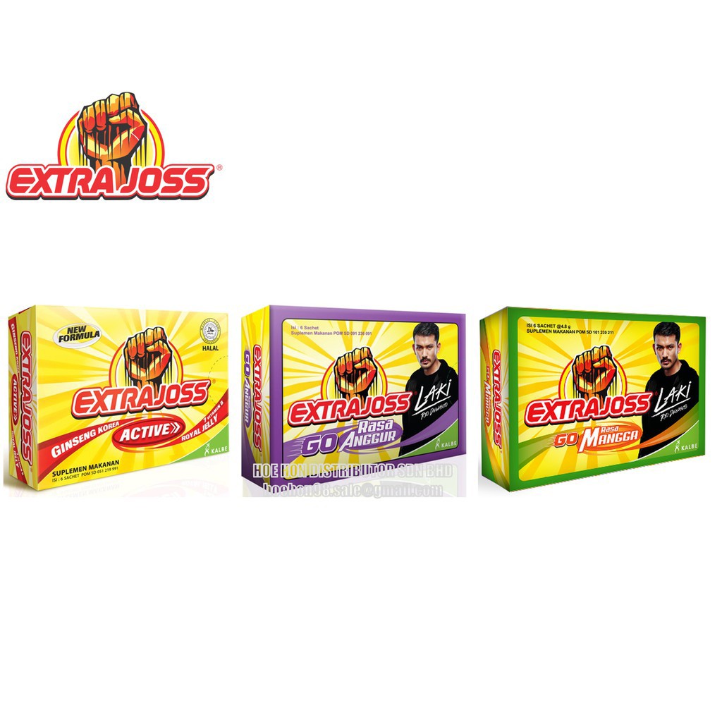 Extra Joss / Ejuss Energy Drink (Active ,Anggur ,Mangga) 6 sachet ...