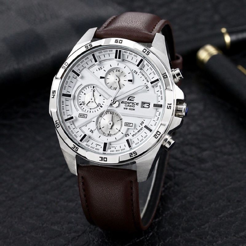 Casio Edifice EFR-556 Leather Chronograph Watch For Men | Shopee Malaysia