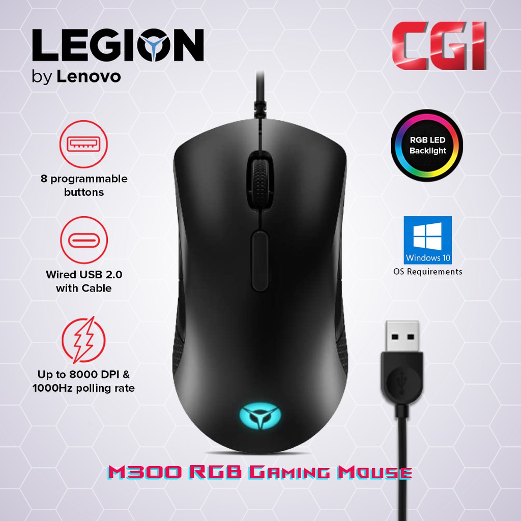Lenovo Legion M300 RGB Gaming Mouse - GY50X79384 | Shopee Malaysia