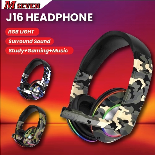 Gaming J16 Double Bass Gaming Headphones Headsets with HD Mic Noise ...