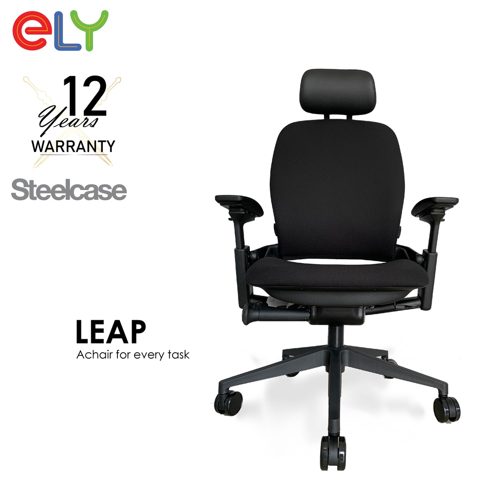 ELY Steelcase Leap High Back Fabric / Office chair / Ergonomic Chair ...