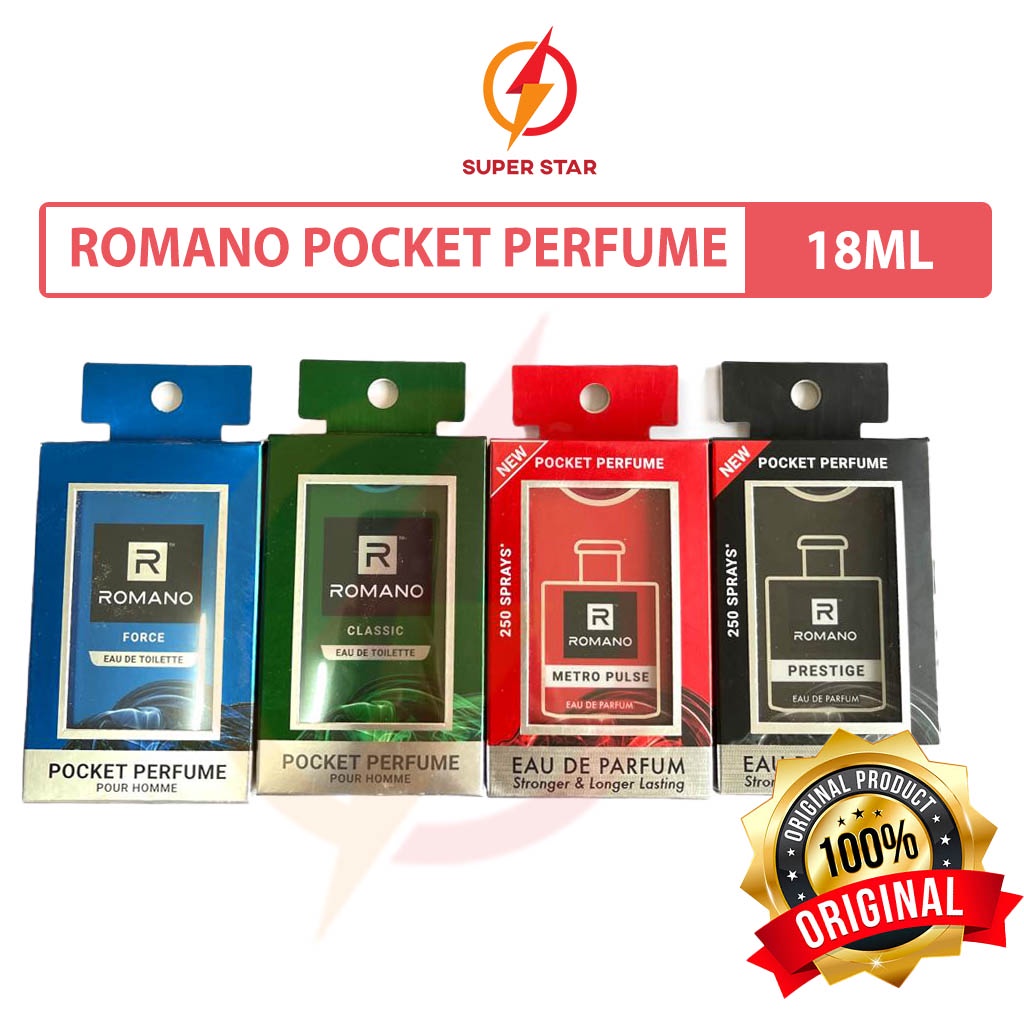 Romano Pocket EDT Perfume 18ml (Prestige/Metro Pulse/Classic/Force ...