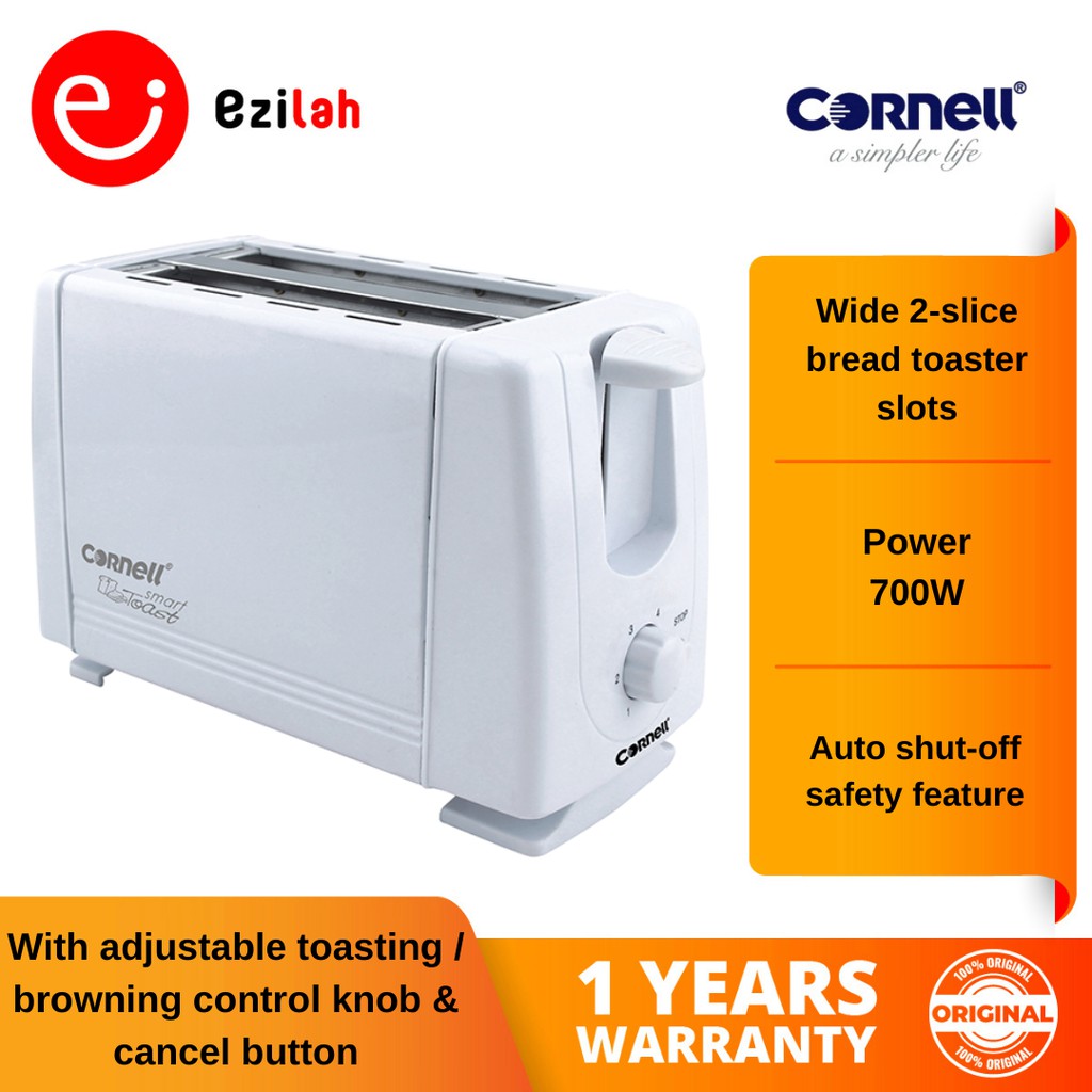 Cornell 2 Slices Pop-Up Toaster (700W) CT-21S | Shopee Malaysia