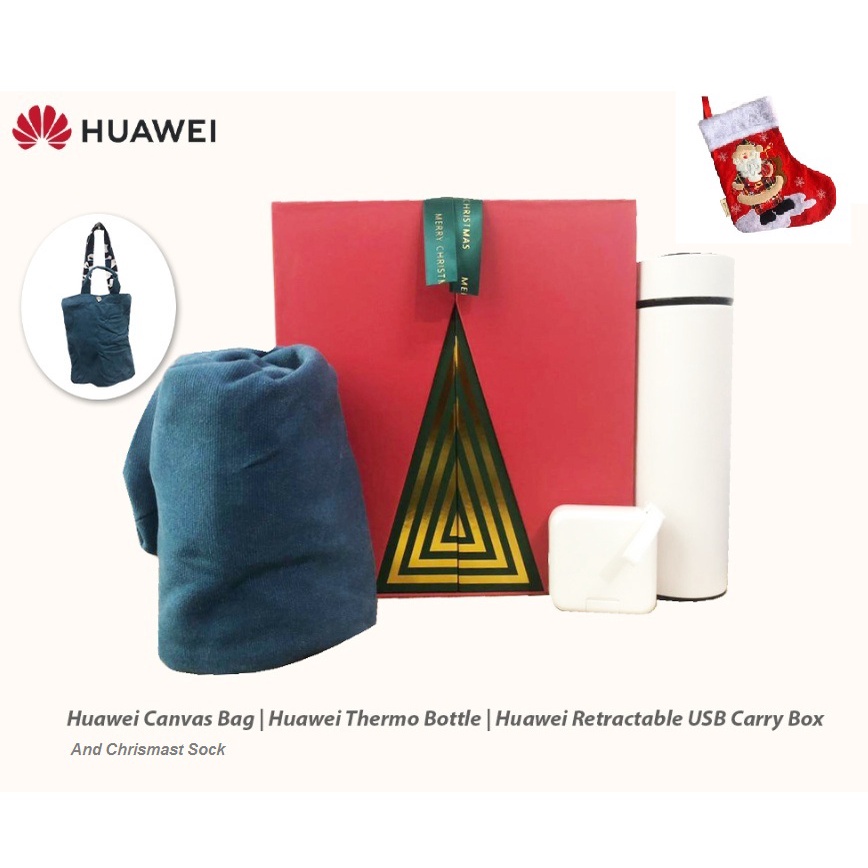 Huawei Christmas Gift Box(Canvas Bag+Thermo bottle+USB box+Christmas ...