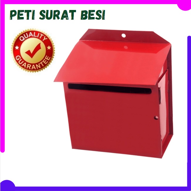Metal Red Post Letter Box/ Metal Mail Box/ Peti Surat Besi/ Mailbox ...