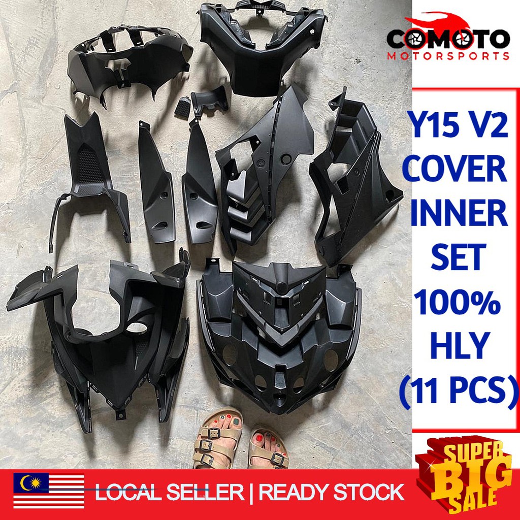 YAMAHA Y15 Y15ZR V2 COVER INNER SET COVER SET FLAT BLACK HITAM INNER ...