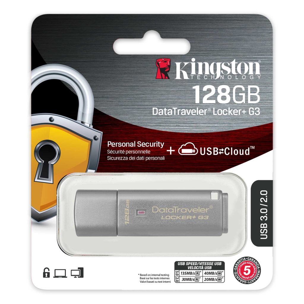 Kingston DT Locker+ G3 Encrypted 128GB 64GB 32GB USB Flash Drive ...