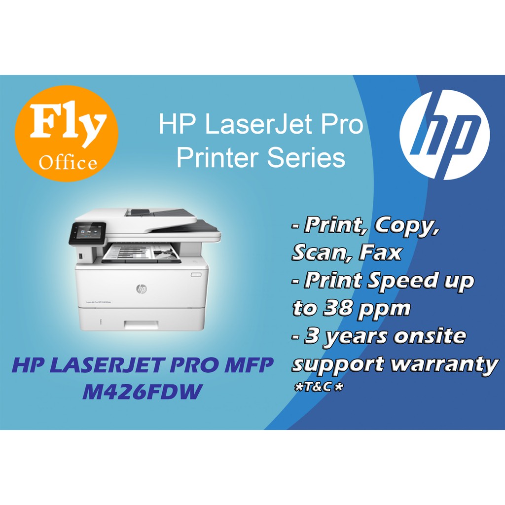 HP LaserJet Pro MFP M426fdw Black and White Multifunction Laser Printer ...