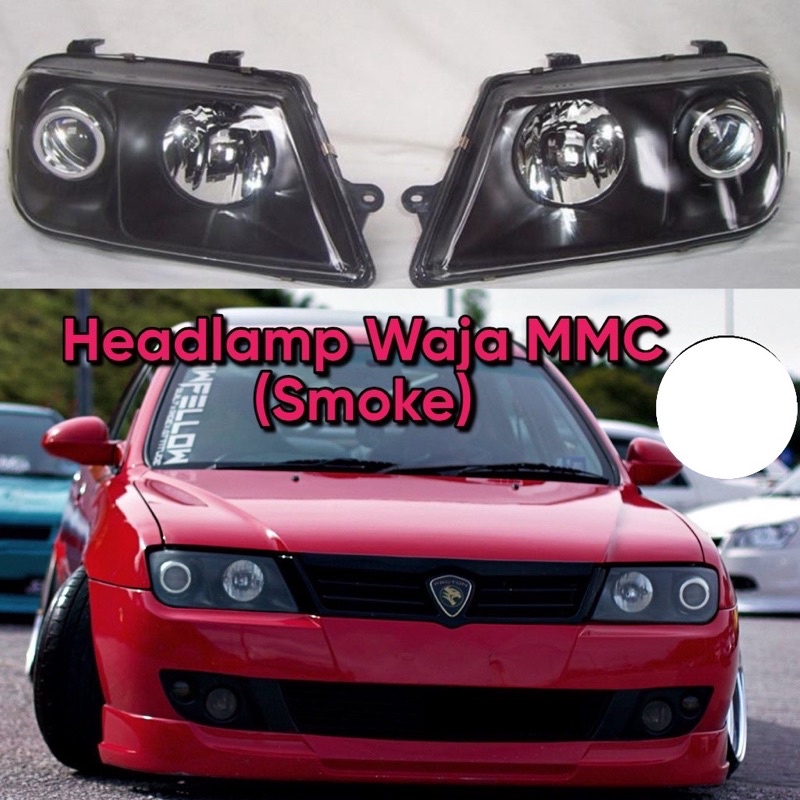 proton waja head lamp black 1set waja smoke head lamp glass 1set 2pc ...