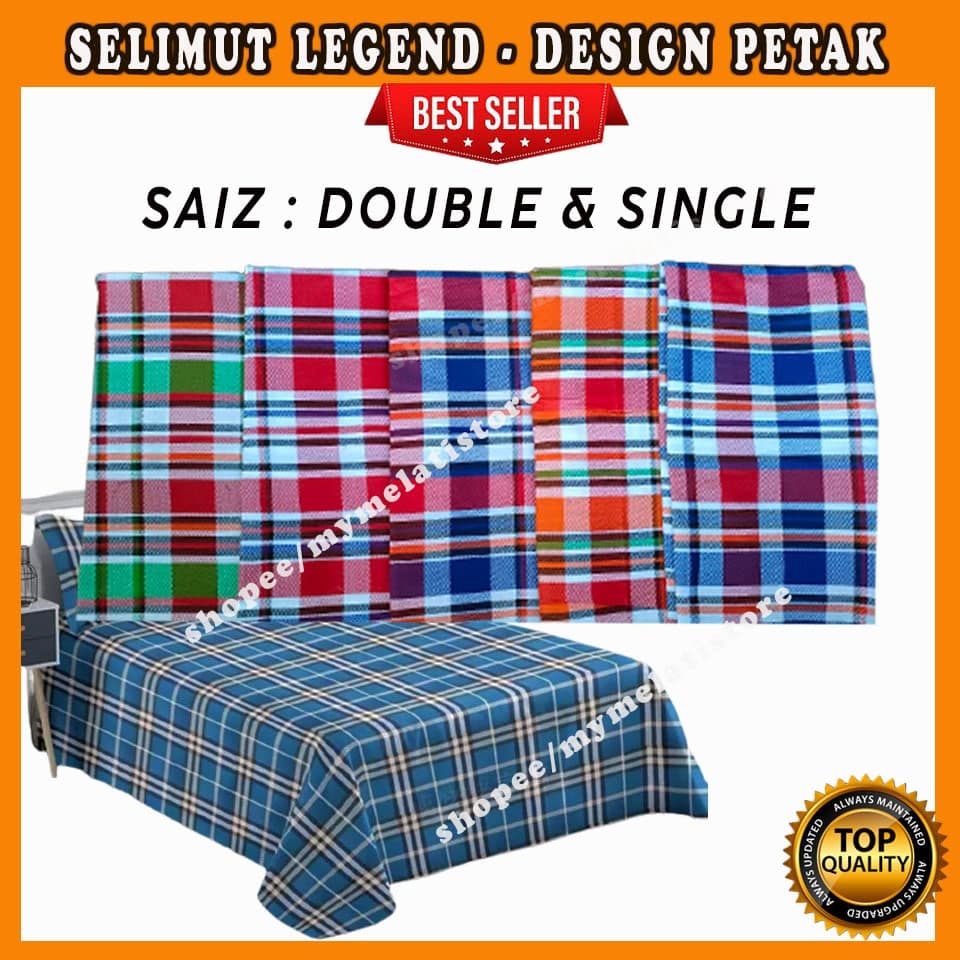 Selimut Klasik Selimut Legend Corak Petak / Classic Blanket ( Jahit ...