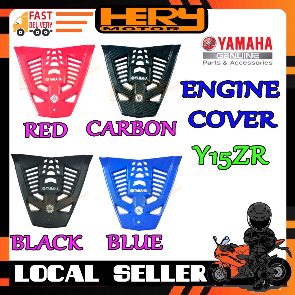 YAMAHA ENGINE COVER PLASTIC Y15 Y15Z Y15ZR WARNA CARBON / BLACK / RED ...