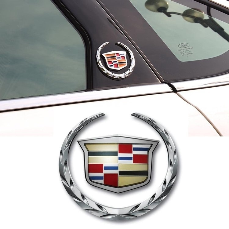 Cadillac Front Grille 6" Emblem Hood Badge Logo Chrome Color Symbol New ...