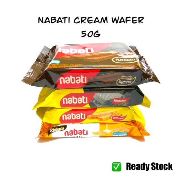 NABATI Wafer (50g) [Richeese Cheese/Richoco Chocolate/Vanilla Milk/Richeese Black] | Shopee Malaysia