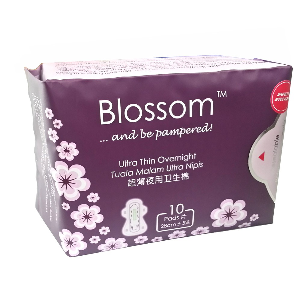 Blossom Ultra Thin Overnight Sanitary Pads (10's) 28cm | Shopee Malaysia
