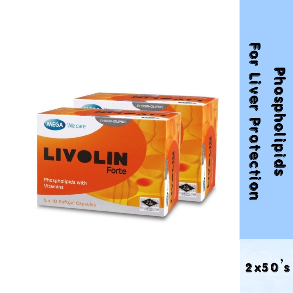 MEGA LIVOLIN Forte Softgel Caps 2x50's (Phospholipids for healthy liver ...