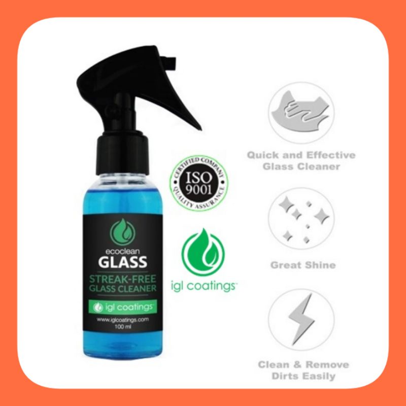 (100ml) IGL Coatings Ecoclean Glass Window Glass Cleaner Spray Dirts ...