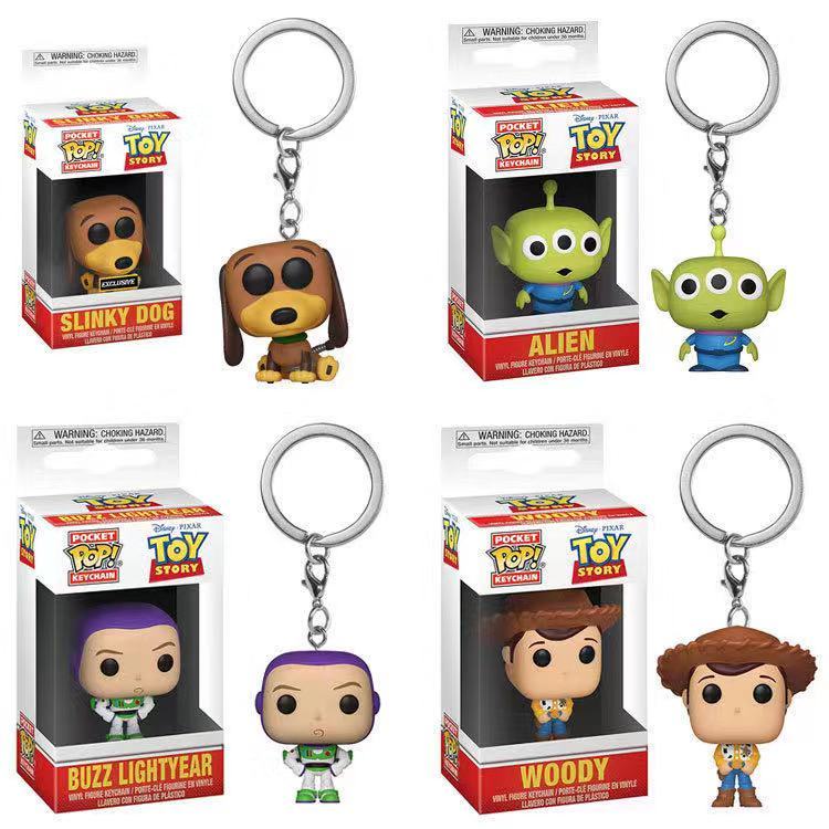 Disney Toy Story 4 Keychain Buzz Lightyear Sheriff Woody Alien Slinky ...