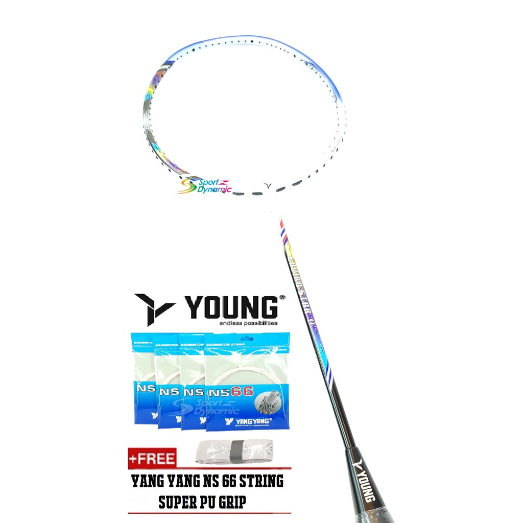 YOUNG ENVIRO STAR 9 BADMINTON RACKET & YANG YANG NS66 STRING & PU GRIP ...