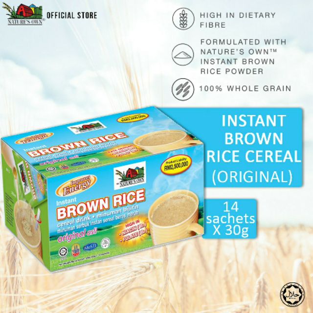 Nature’s Own Instant Brown Rice Cereal Drink Original 420g | Shopee ...