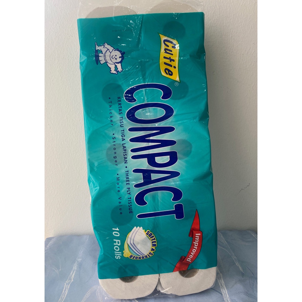 Cutie Compact Tissue 3 Ply Tissue Toilet Roll (10 Rolls) | Shopee Malaysia