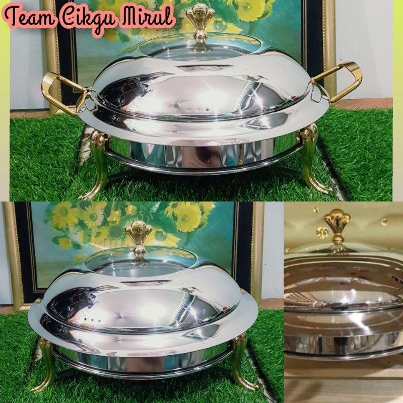 PERIUK BUFFET EMAS 28 CM HIGH QUALITY BERTANGAN DAN TIDAK (HAND AND NO ...