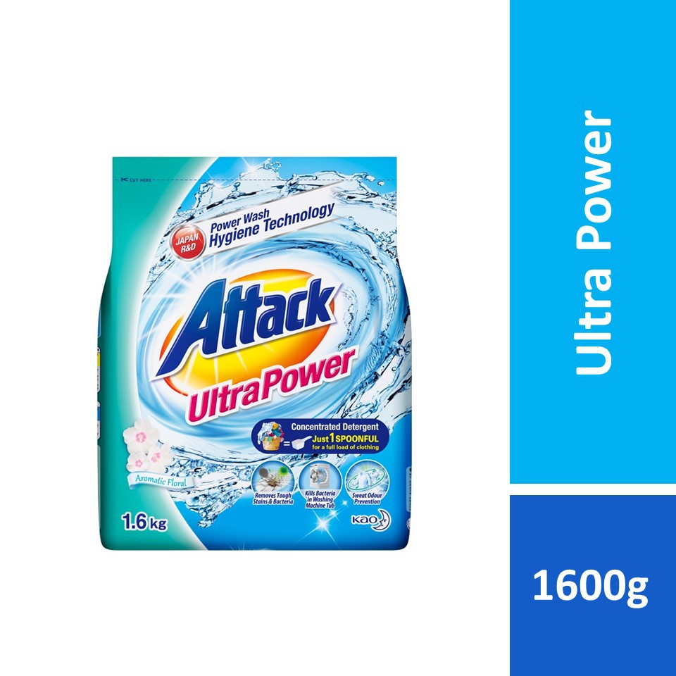 Attack Ultra Power Concentrate Detergent Powder (ATK) (1600g) | Shopee ...