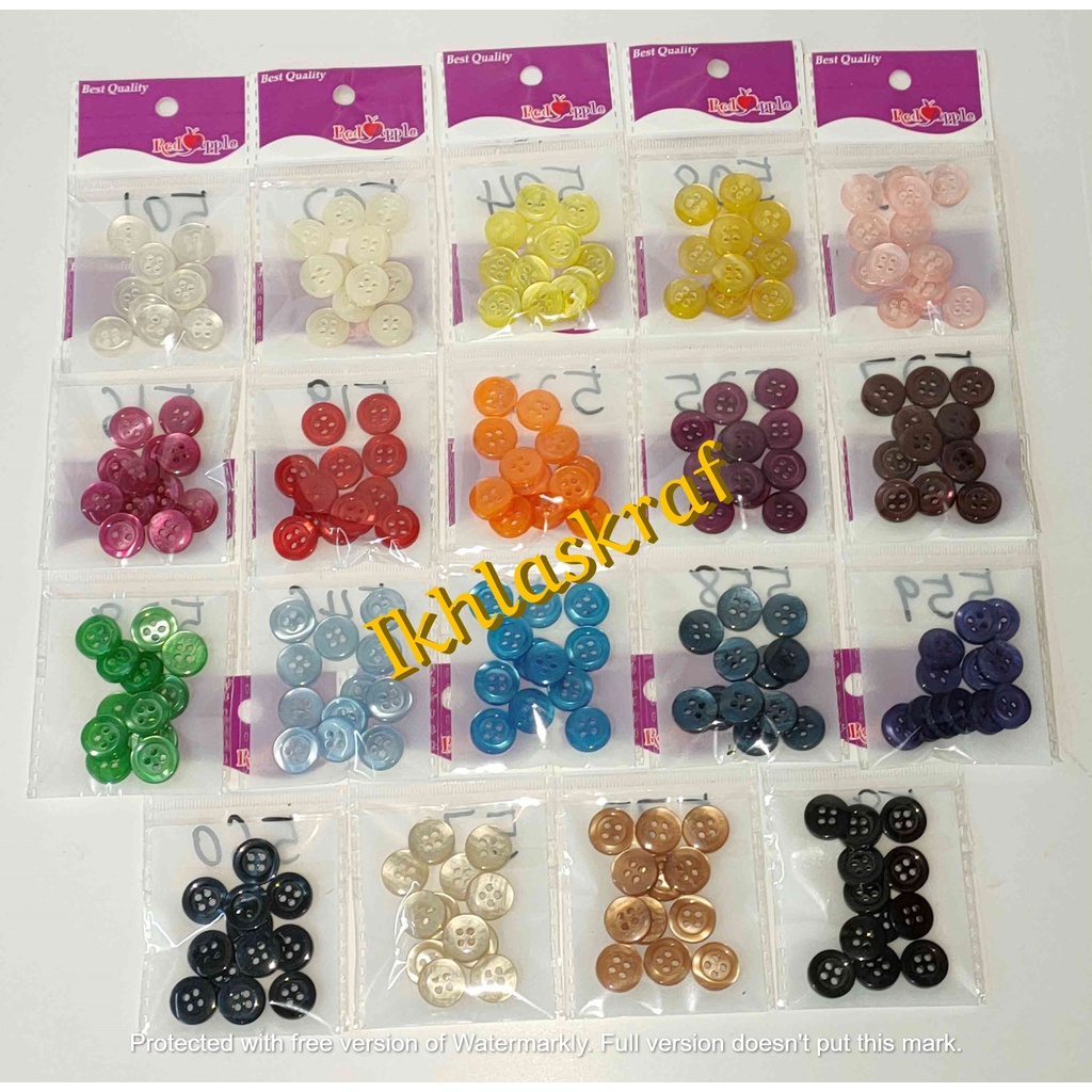 ( Butang - 119 ) 18L butang kemeja 4 lubang bulat 12 biji berkualiti ...