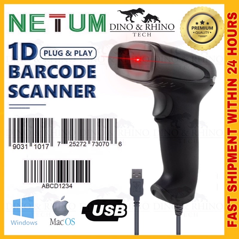 NETUM Barcode Scanner USB Wired Handheld Scan Stock Inventory Warehouse ...
