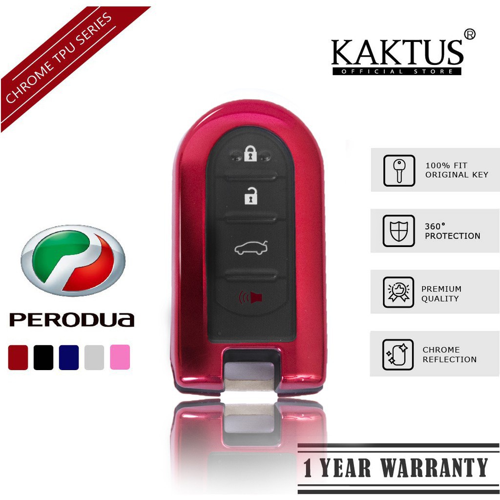 KAKTUS Perodua Chrome TPU Car Key Cover Myvi Bezza Aruz Axia Se Key ...
