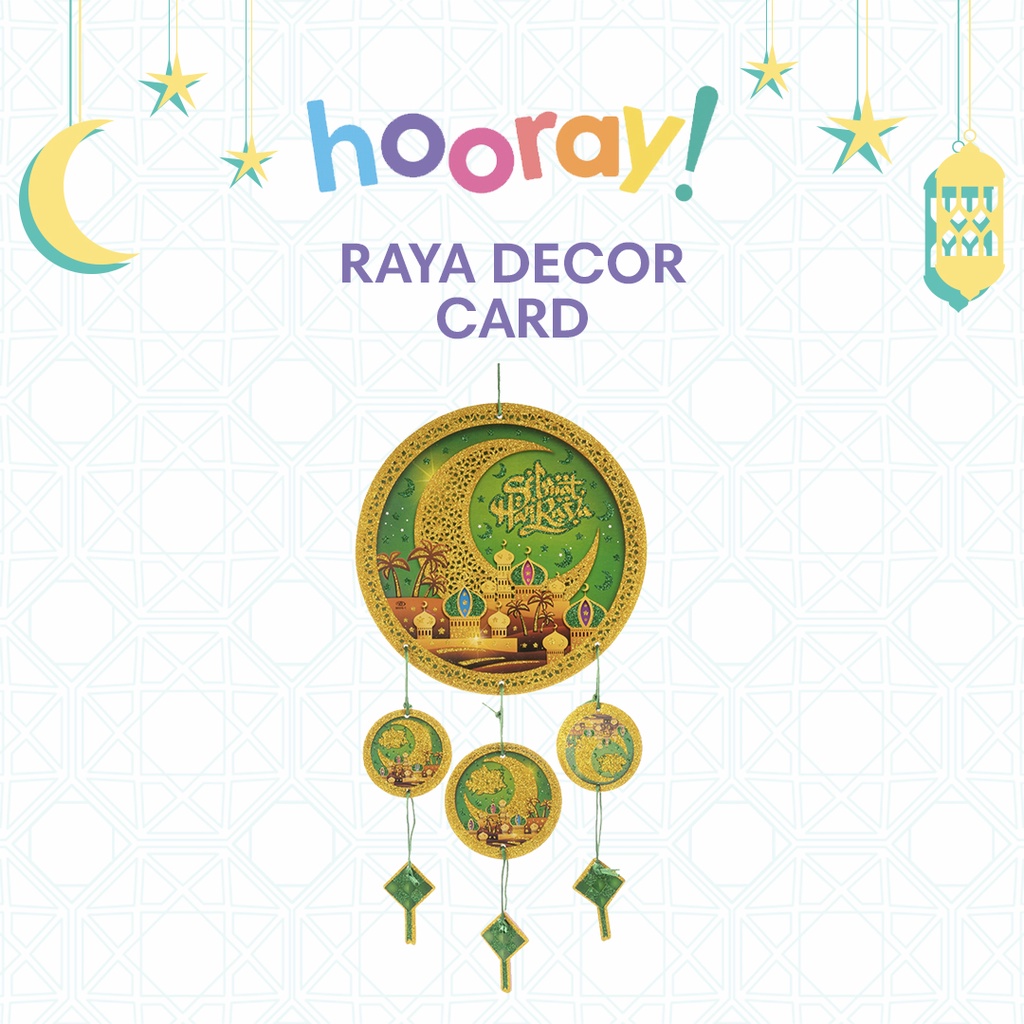 HOORAY! RAYA DECOR COLOUR MOON PRINTED CARD WITH SPARKLE GOLD FINISHING ...