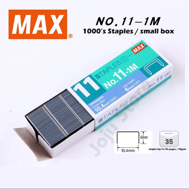 MAX Staples No.11-1M / Stapler Bullet / Dawai Kokot / Ubat Stapler ...