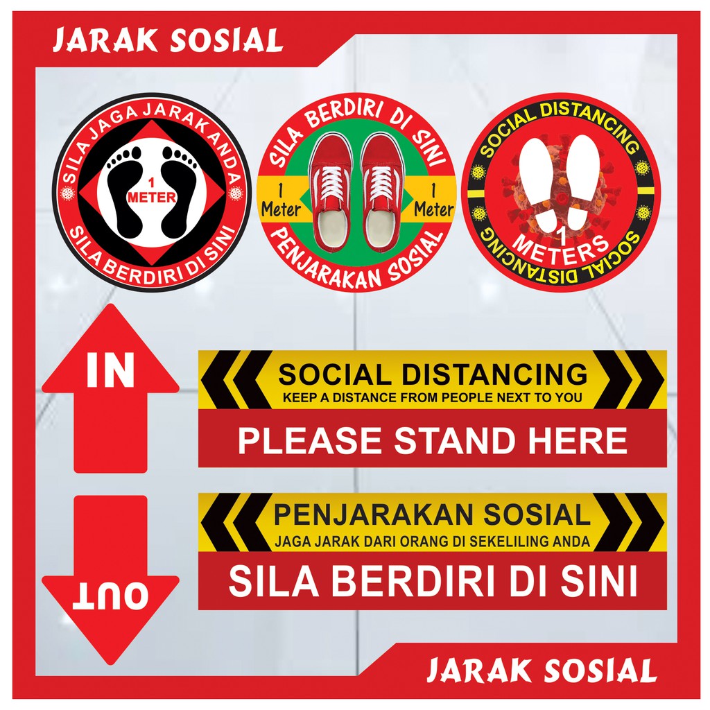 Sticker Jaga Jarak Sosial READY STOCK Floor Social Distancing | Shopee ... Sticker Jaga Jarak Sosial READY STOCK Floor Social Distancing | Shopee ...
