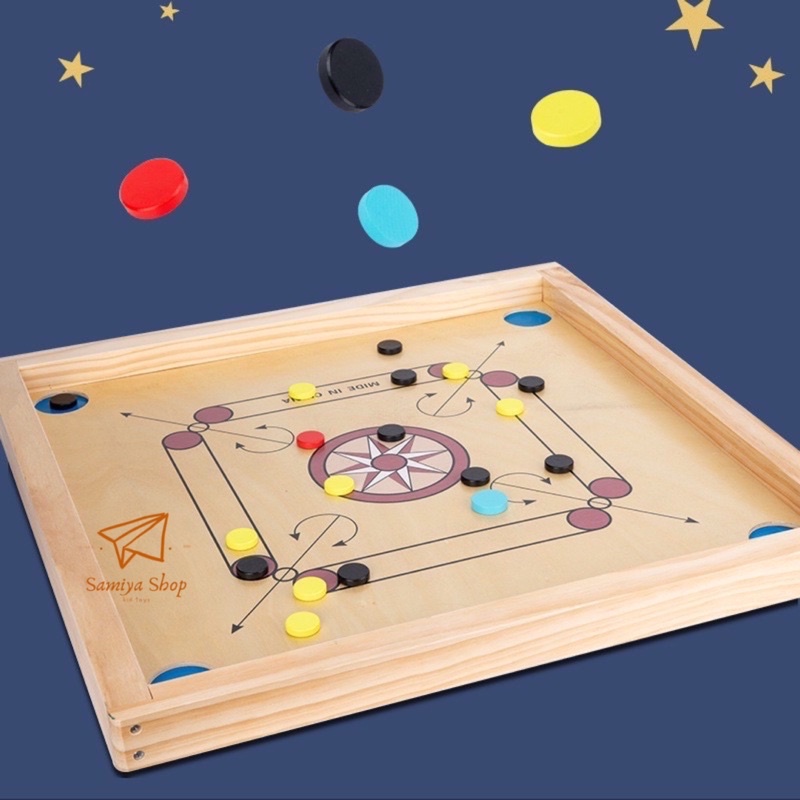 Wooden Carrom Board Mini Draught Carrom Kids Toy | Shopee Malaysia