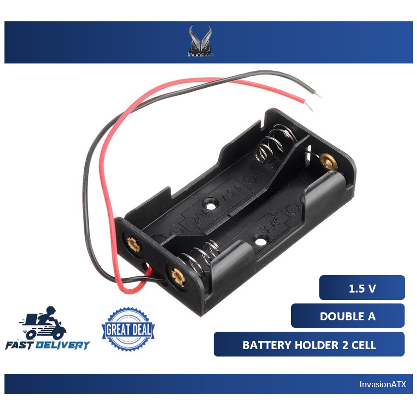 Double A Battery Holder 2 Cell with wire connector | Pemegang Bateri AA ...