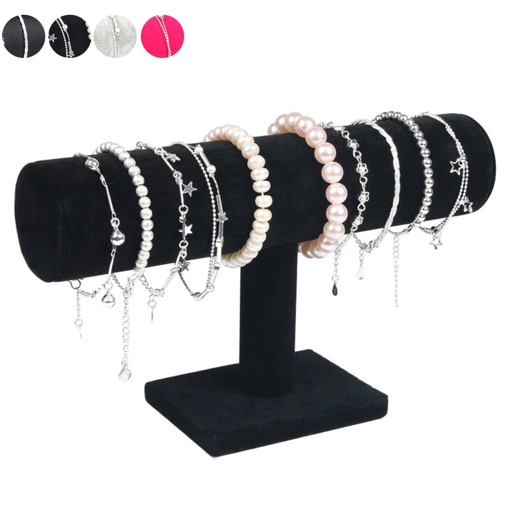 Portable Leather Bracelet Bangle Necklace Display Rack Jewelry Watch ...