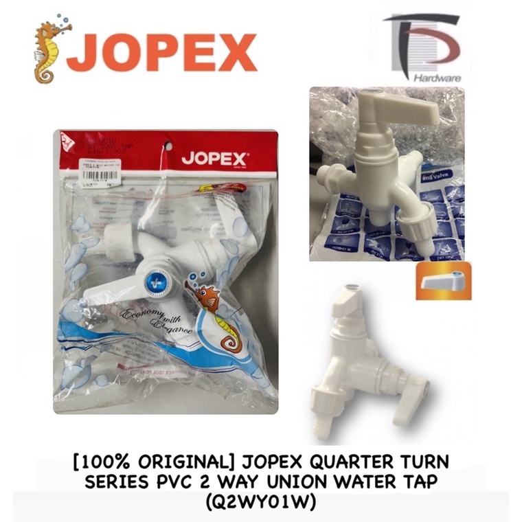 [100% ORIGINAL] JOPEX QUARTER TURN SERIES PVC 2 WAY UNION WATER TAP ...