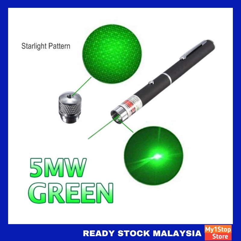 Green Laser Pointer Pen Powerful Beam Light Lamp Presentation 532nm ...