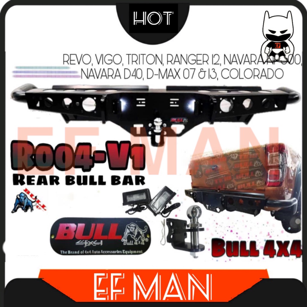 [HIGHT QUALITY] REAR BULL BAR BESI SOLID THAILAND HILUX VIGO REVO ...