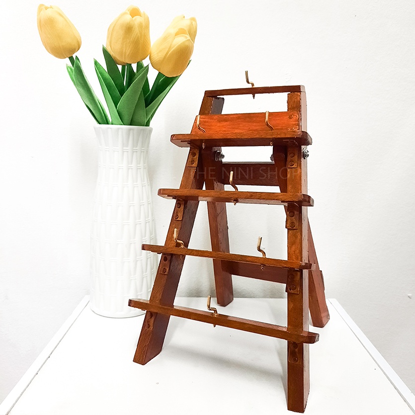 [Ready Stock] Wooden Key Holder Stand Desk Organizer Hook Home / Tempat ...