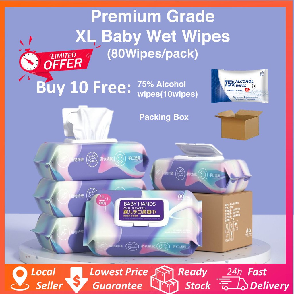 80Wipes-Baby Wet wipes-Tisu Basah-Wipes-Pure & Natural Wet wipes-Wet ...