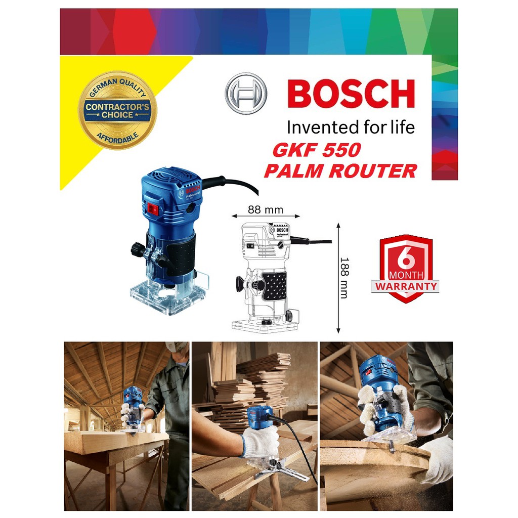 Bosch GKF 550W 6mm Palm Trimmer Router | Shopee Malaysia