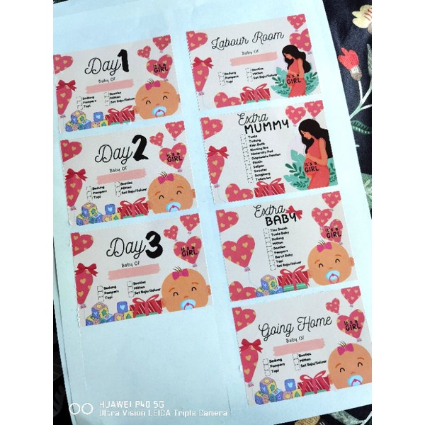 Maternity Sticker Hospital + Zipper Bag Lock - Boleh custom nama ...