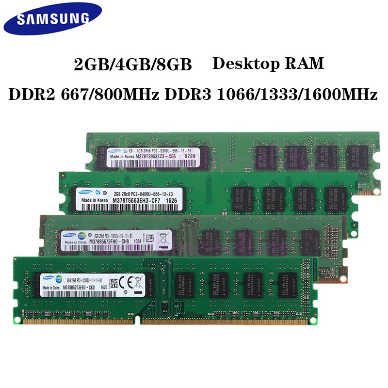 Samsung Desktop RAM 2GB 4GB 8GB DDR3 1066/1333/1600Mhz DDR2 667/800MHz 240Pin Memory DIMM ...