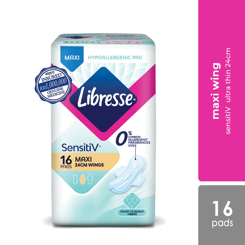Libresse SensitiV Maxi Wings 24cm (16 Pads) | Shopee Malaysia